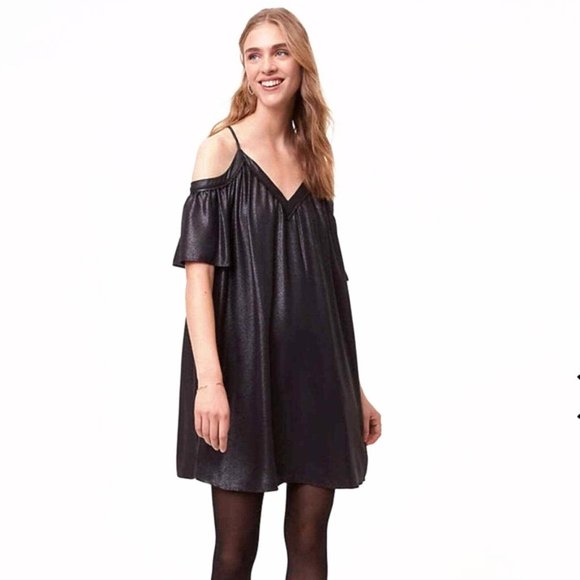 LOFT | Dresses | New Loft S Womens Gray Silver Shimmer Metallic Cold ...